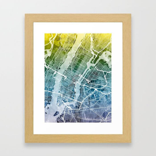 Top 10 Popular New York Map Framed Artworks – Design Soak